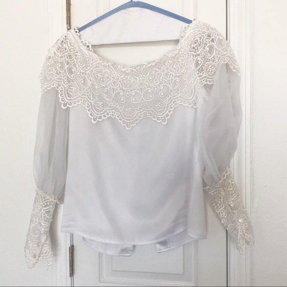 Scott McClintock | Tops | Vintage Scott Mcclintock White Lace Off ...